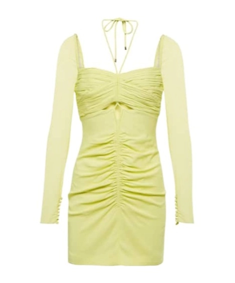 SELF-PORTRAIT Cutout Crepe Halterneck Minidress