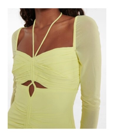 SELF-PORTRAIT Cutout Crepe Halterneck Minidress