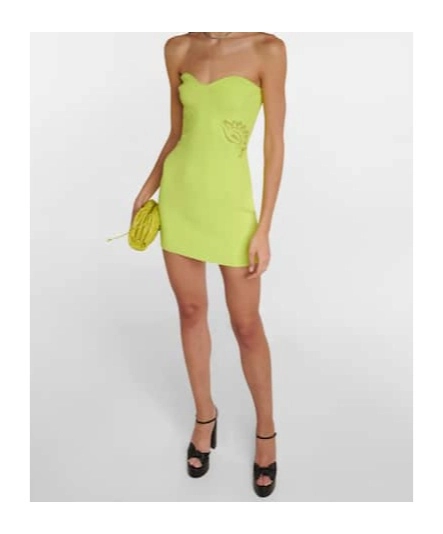 SELF-PORTRAIT Lace-trimmed Ribbed-knit Minidress