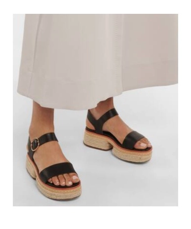 Gabriela Hearst Leather And Straw-woven Sandals