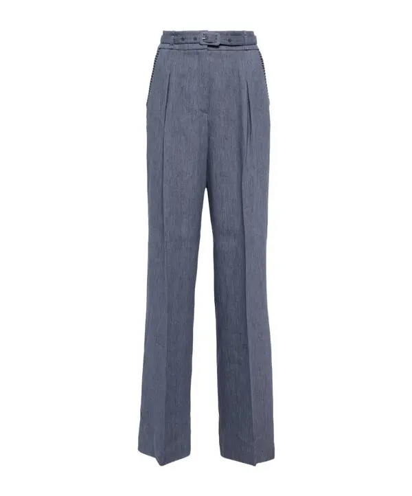 Gabriela Hearst High-waisted Casual Trousers - Blue