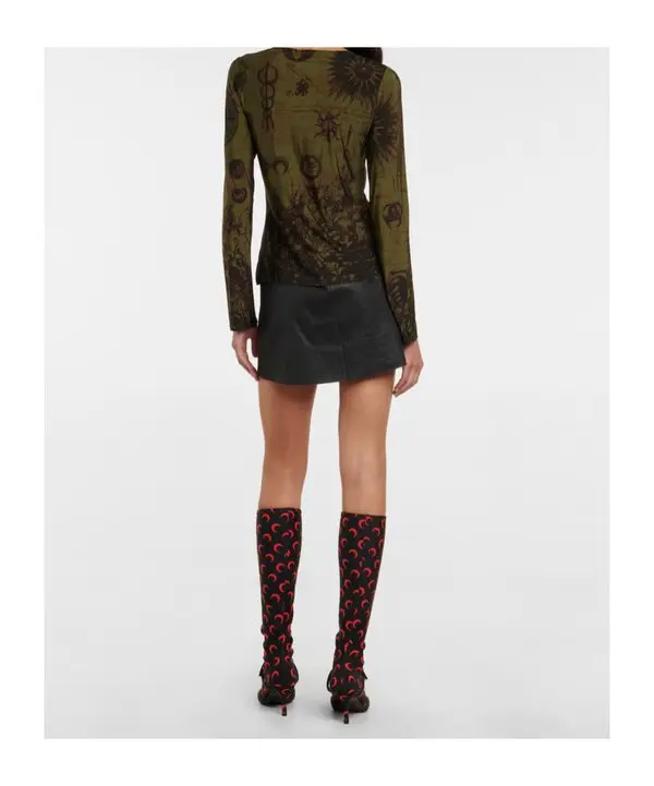 MARINE SERRE Printed Crêpe Jersey Top