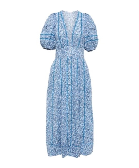 Poupette St Barth Reine Floral Midi Dress - Blue