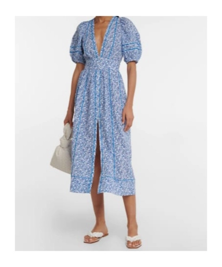 Poupette St Barth Reine Floral Midi Dress