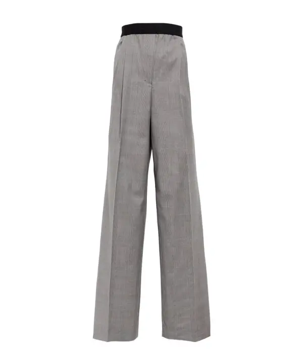 Dorothee Schumacher Checked Flared Virgin Wool Pants