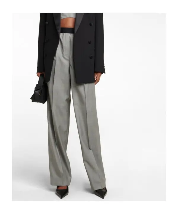 Dorothee Schumacher Checked Flared Virgin Wool Pants