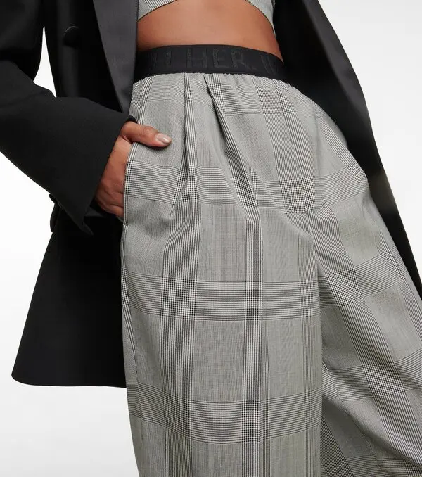 Dorothee Schumacher Checked Flared Virgin Wool Pants