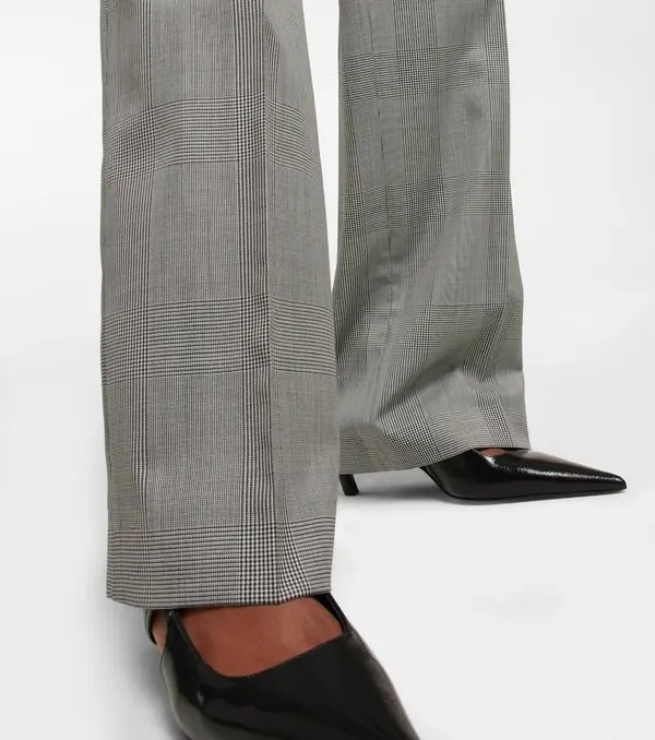 Dorothee Schumacher Checked Flared Virgin Wool Pants