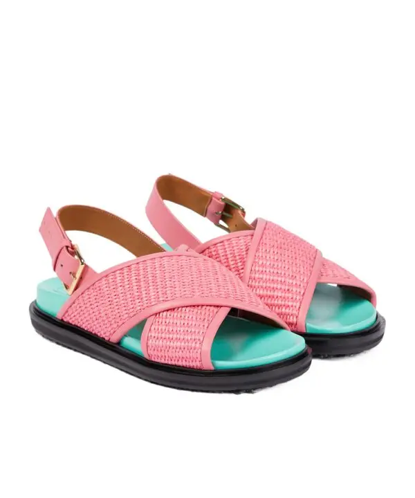 Marni Fussbett Raffia Sandals - Pink