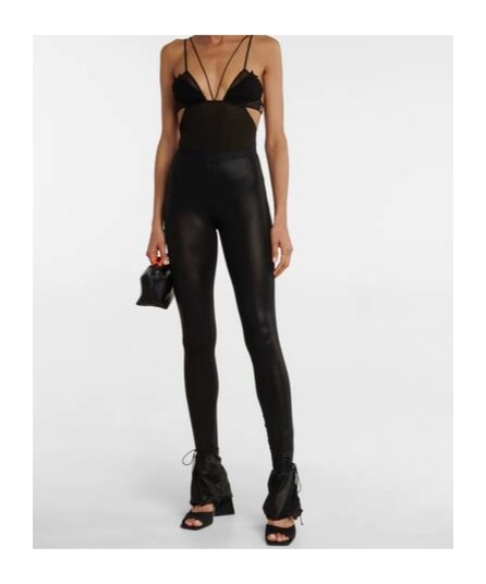NENSI DOJAKA Pleated Cutout Mesh Camisole