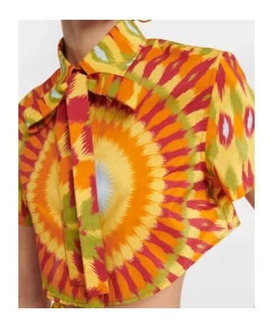 Valentino Garavani Printed Silk And Cotton Crop Top