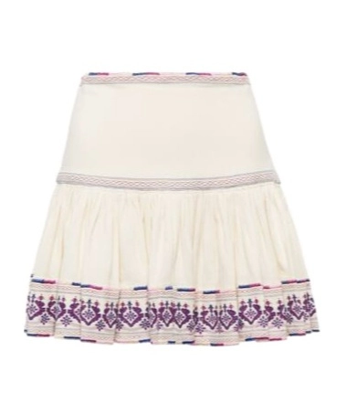 Isabel Marant Étoile Tyruss Embroidered Cotton Miniskirt - White
