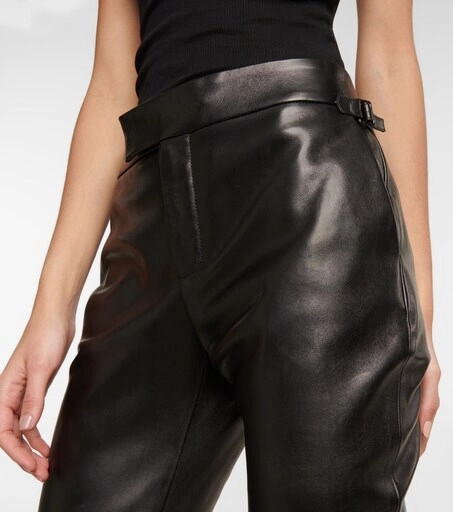TOM FORD Mid-rise Leather Flared Pants