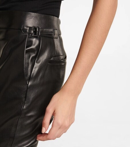 TOM FORD Mid-rise Leather Flared Pants