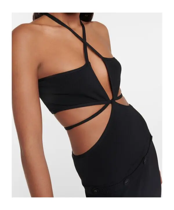 Christopher Esber Openwork Ribbed Knit Dress
