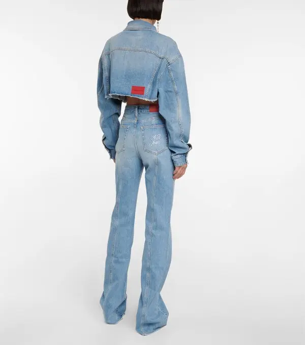 Alessandra Rich Paneled High-rise Flared Jeans