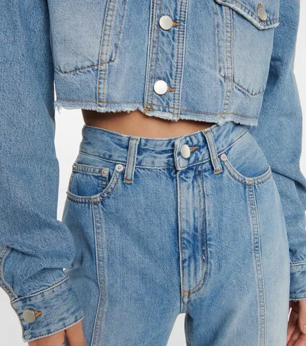 Alessandra Rich Paneled High-rise Flared Jeans