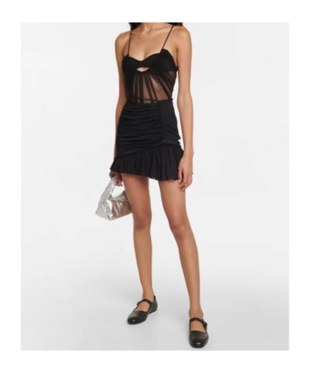 NENSI DOJAKA Cutout Tulle Bodysuit