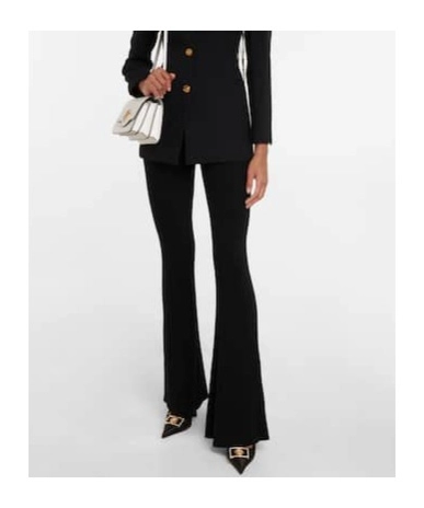Versace Ribbed-knit Wool-blend Flared Pants