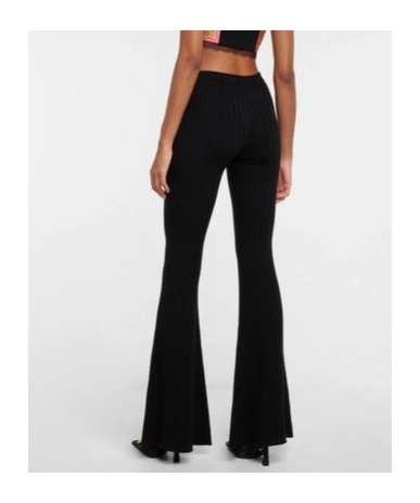 Versace Ribbed-knit Wool-blend Flared Pants