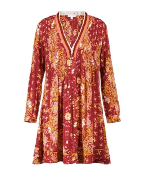 Poupette St Barth Ola Fringed Printed Minidress