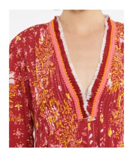 Poupette St Barth Ola Fringed Printed Minidress