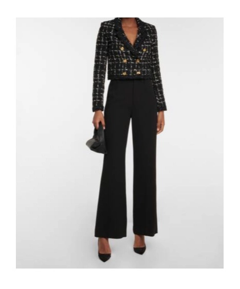 Giambattista Valli Checked Cropped Tweed Jacket