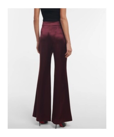 Galvan High-rise Satin Flared Pants