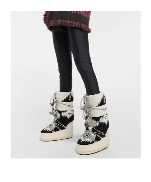 Alanui X Moon Boot Icon Knit Boots