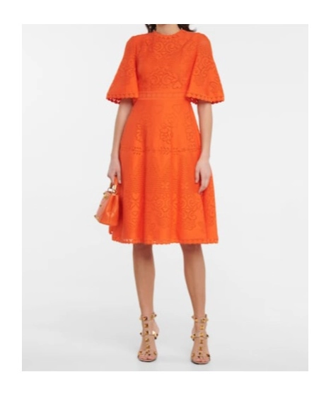 Valentino Garavani Cotton Lace Midi Dress