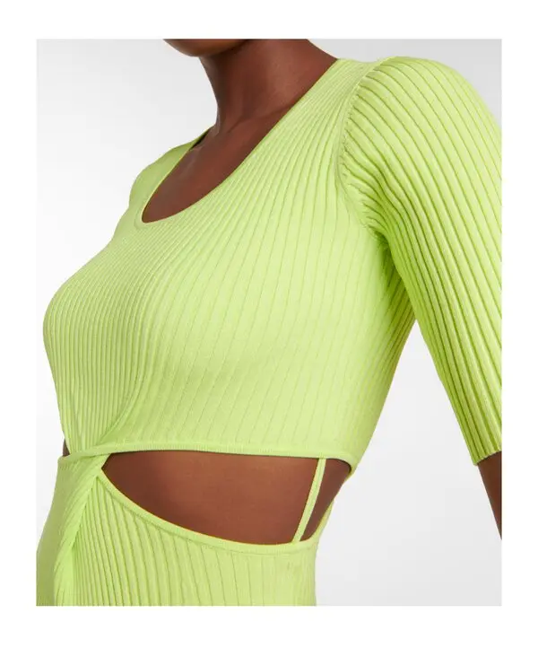 Simkhai Ribbed Knit Openwork Dress