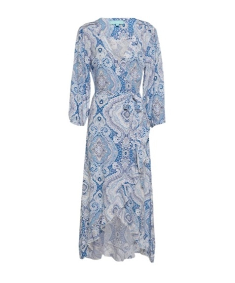 Melissa Odabash Taylor Printed Wrap Midi Dress