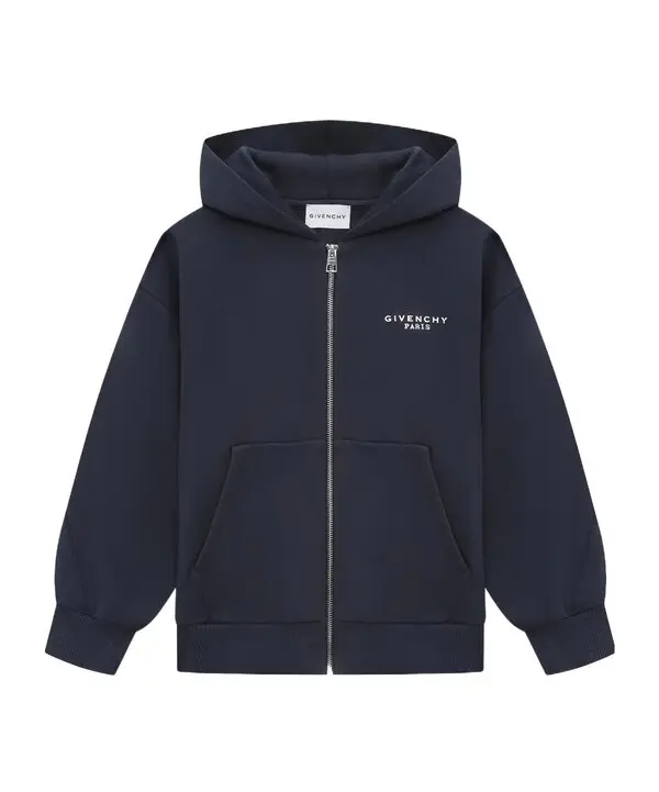 Givenchy Logo-print Zip-up Hoodie - Blue