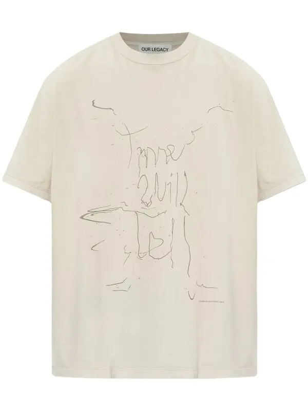 Our Legacy Organic Cotton T-shirt With Clean Crew Neck - Ivory