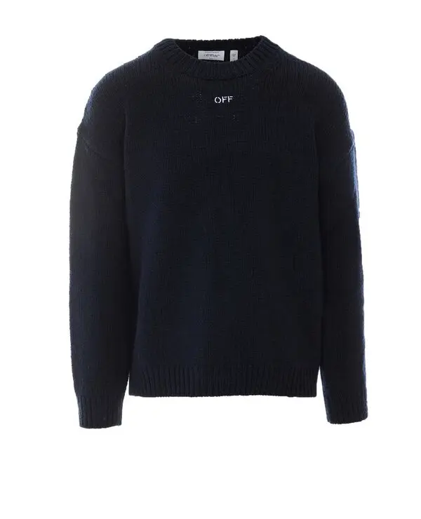 Off-White Arrow Maxi Embroidered Knit Crewneck