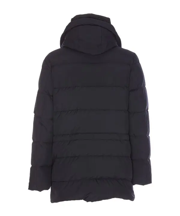 MOORER Davide-stp Padded Hooded Drawstring Jacket - Blue