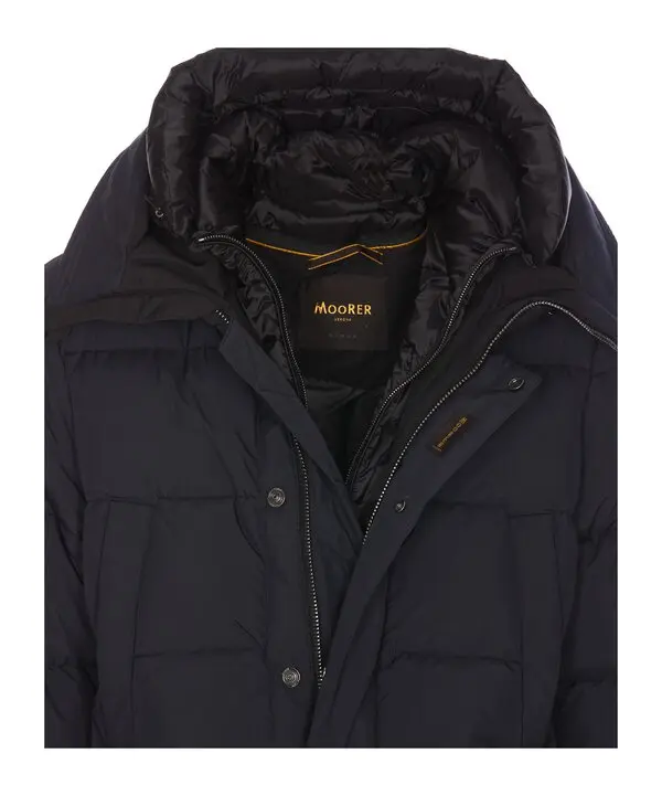 MOORER Davide-stp Padded Hooded Drawstring Jacket - Blue