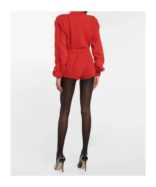 Magda Butrym Cable-knit Cashmere Shorts