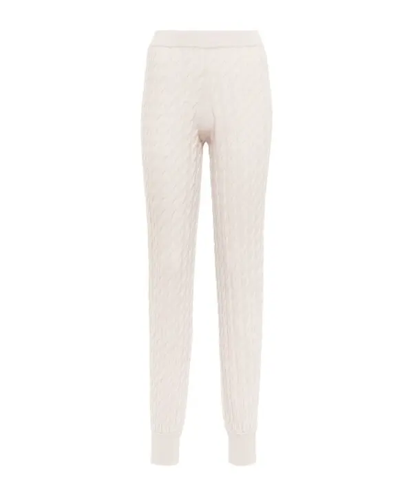 Jardin Des Orangers Cable-knit Cashmere Pants