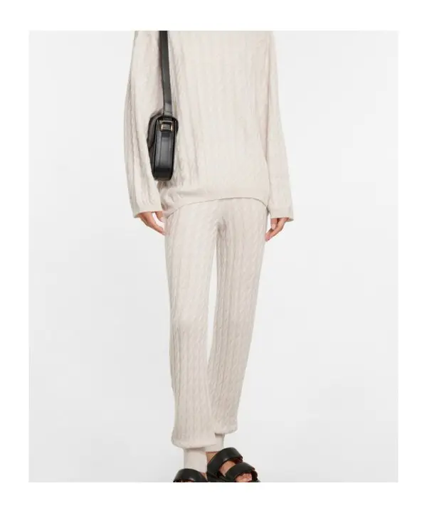 Jardin Des Orangers Cable-knit Cashmere Pants