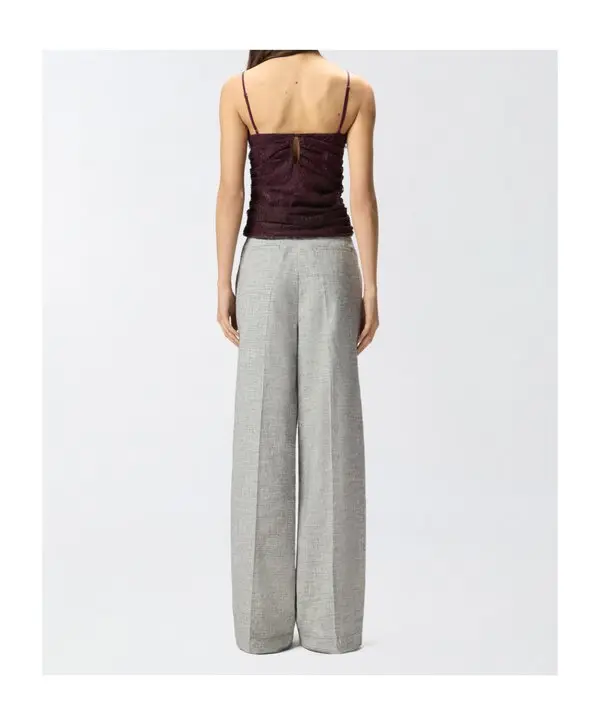Pinko V-neck Lace Ruched Top