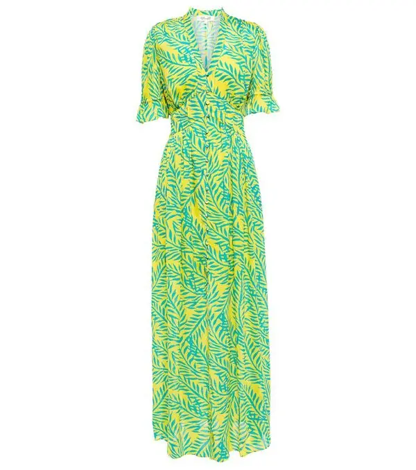 Diane Von Furstenberg Erica Printed Maxi Dress - Green