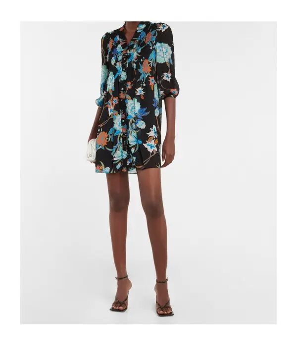 Diane Von Furstenberg Pleated Floral Dress