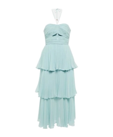 SELF-PORTRAIT Cutout Halterneck Midi Dress