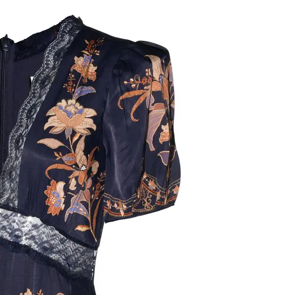 Farm Rio Lace Trim Floral Maxi Dress
