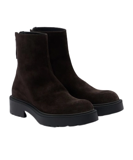THE ROW Solid Suede Ankle Boots - No
