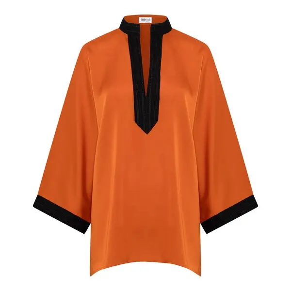 BELYED HANDCRAFT Anya – Crepe Silk Ornamental Tunic Belyed