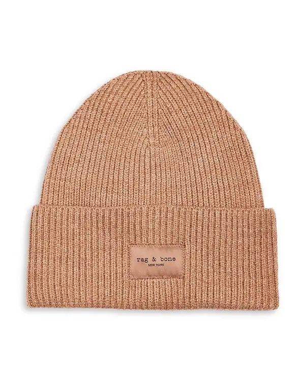 Rag & Bone Blake Wool Blend Beanie - Camel