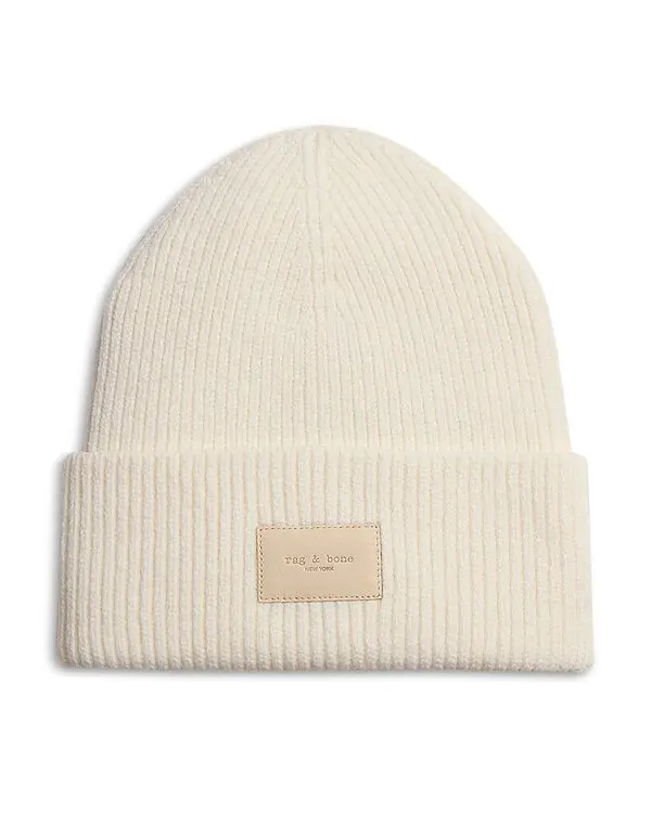 Rag & Bone Blake Wool Blend Beanie - Ivory