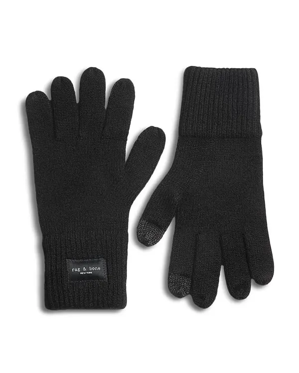 Rag & Bone Blake Knit Gloves - Black